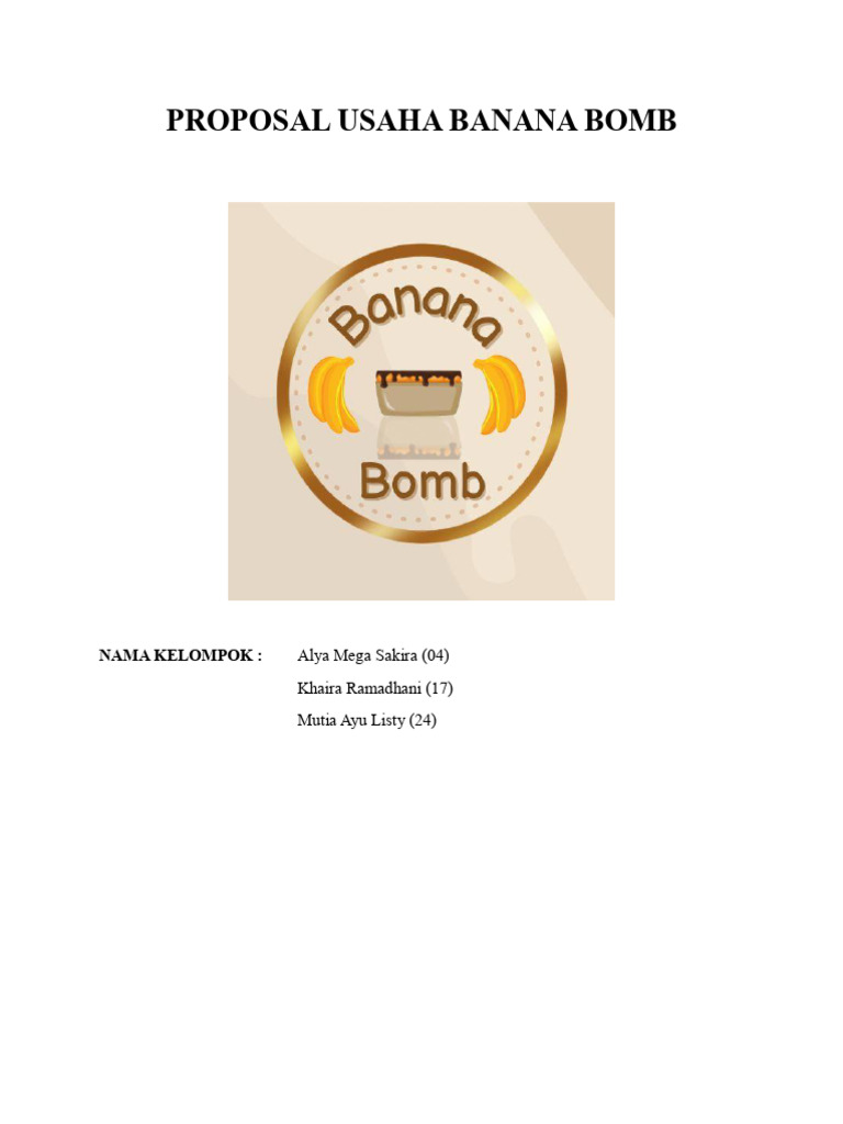 Proposal Usaha Banana Bomb | PDF