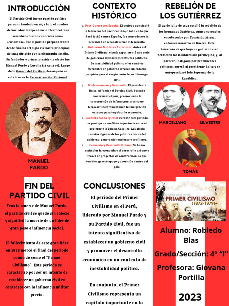 Primer Civilismo Del Perú | PDF | Perú | América del Sur
