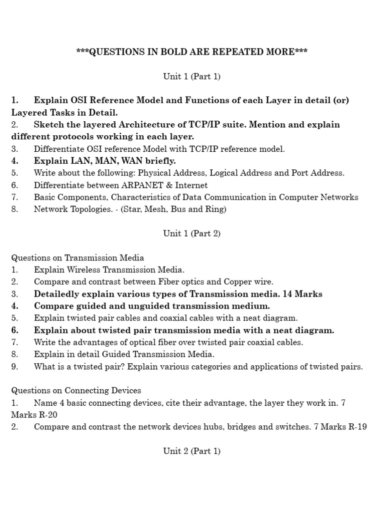 CN Questions | PDF | Internet Protocols | Computer Network