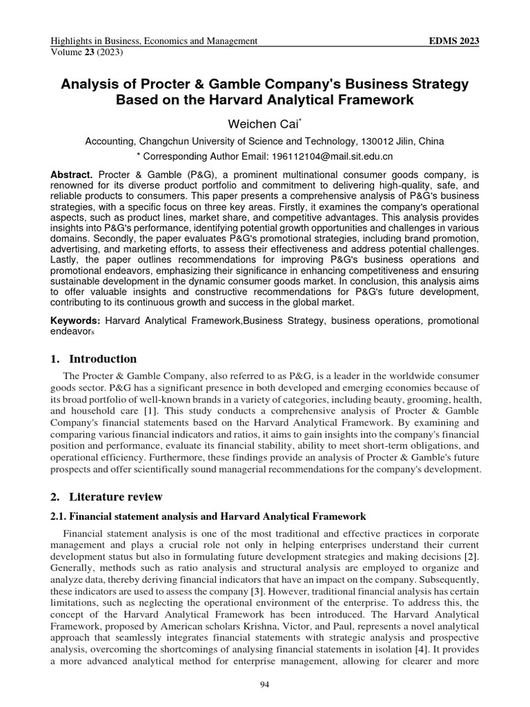 P&G Strategy Analysis via Harvard Framework | PDF | Supply Chain | Procter & Gamble