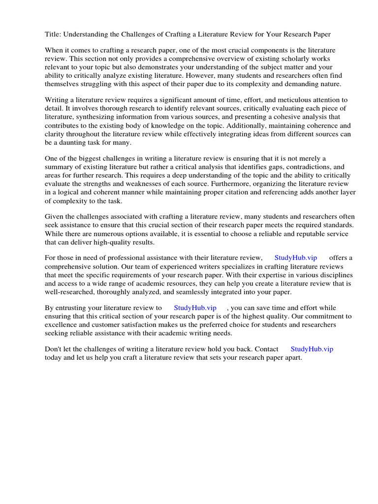 Parts of A Research Paper Literature Review | PDF | Systematic Review | Literature Review