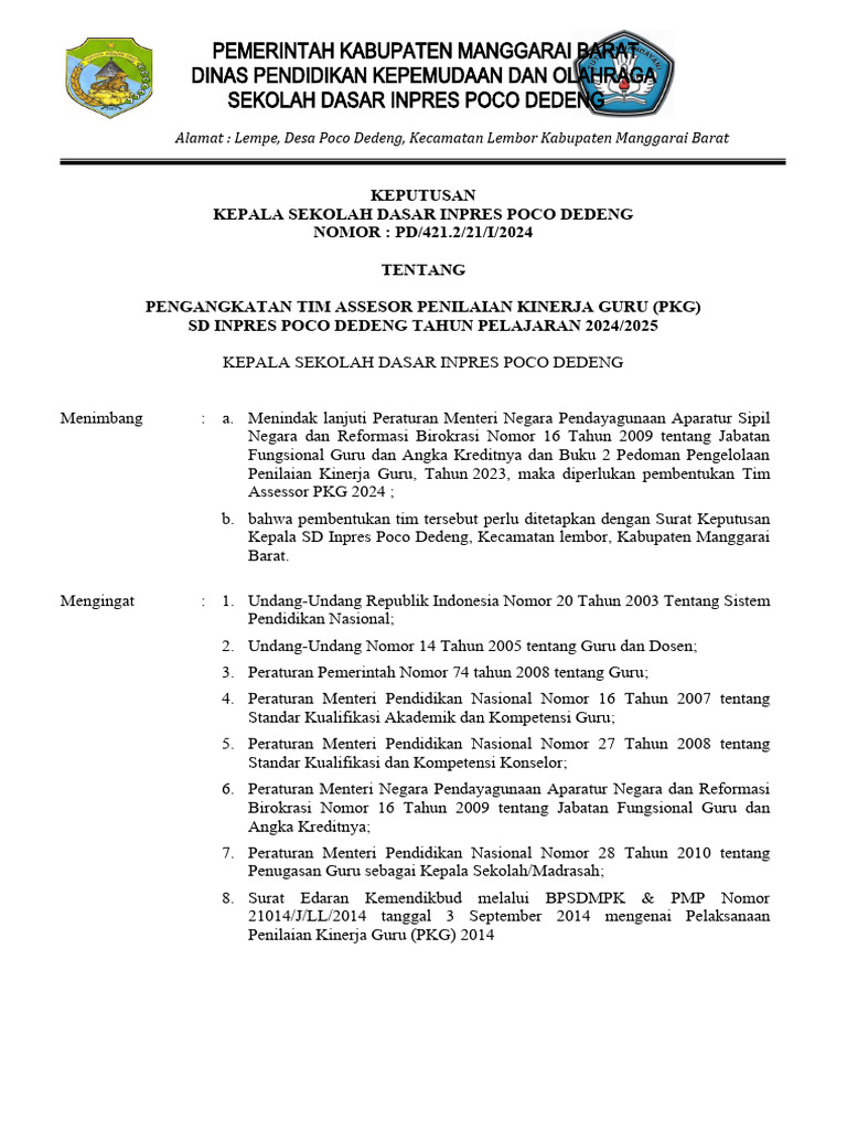 SK Tim PKG 2024 | PDF