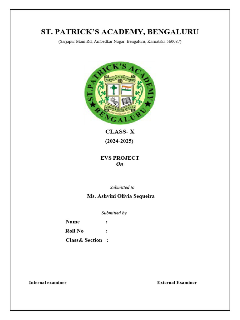 EVS Project Cover Page Design | PDF