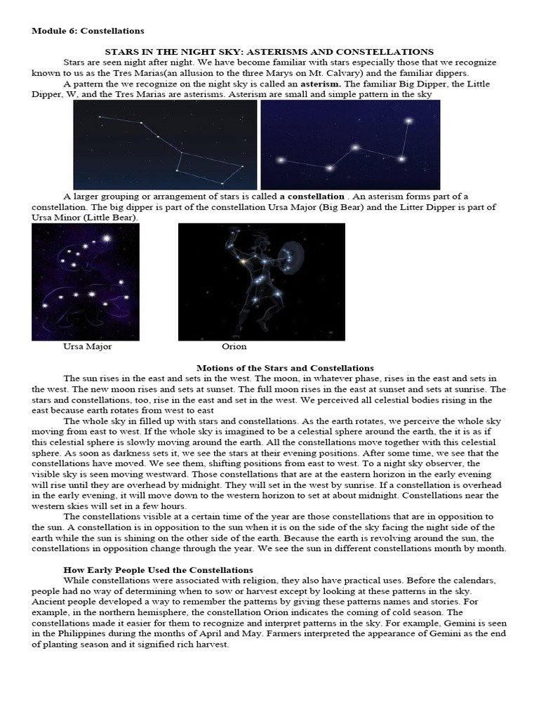 Understanding Constellations and Asterisms | PDF | Constellation | Sky