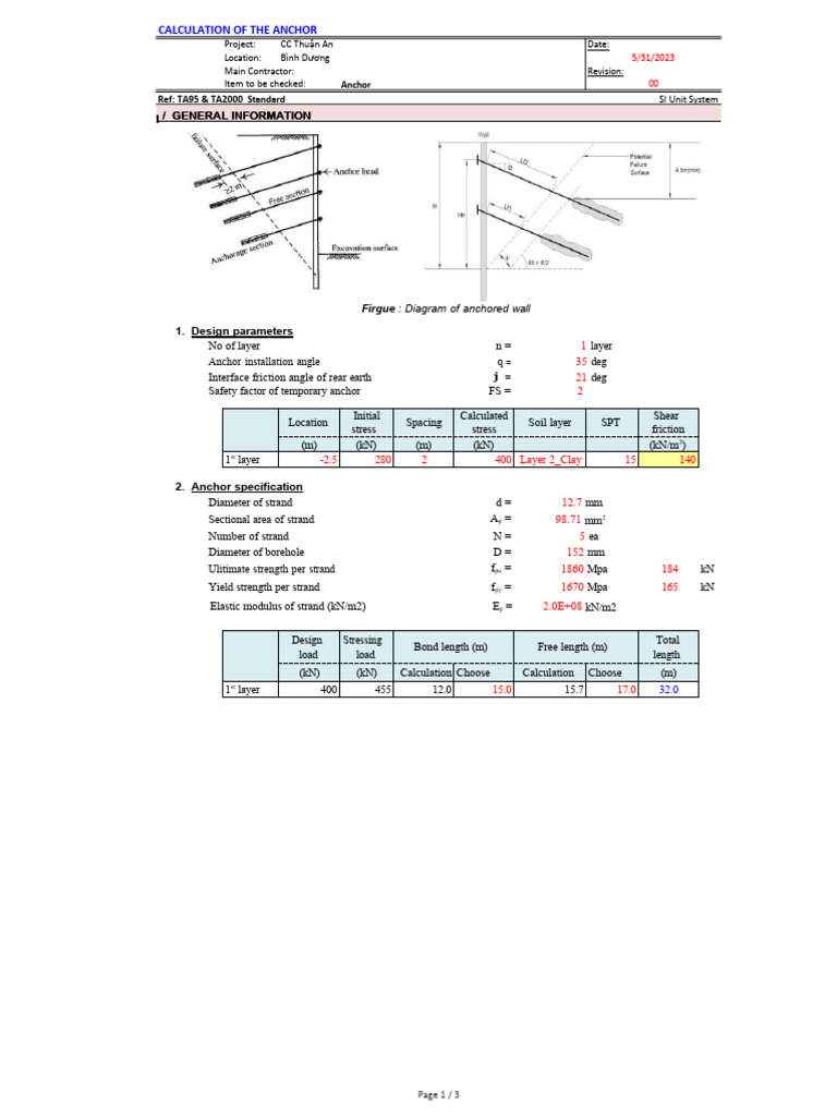 Anchor Design and Stress Calculation | PDF | Strength Of Materials ...