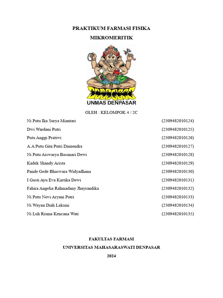 Mikromeritik: Praktikum Farmasi Fisika | PDF