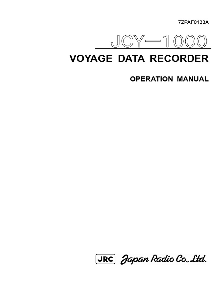 JRC JCY-1000 VDR Operation Manual | PDF | Technology & Engineering
