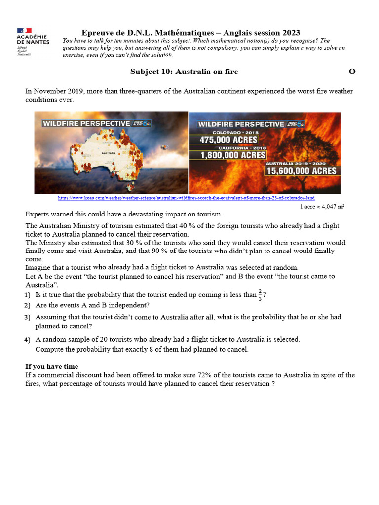 Archives 2023 DNL Maths Anglais | PDF | Speed | Tangent