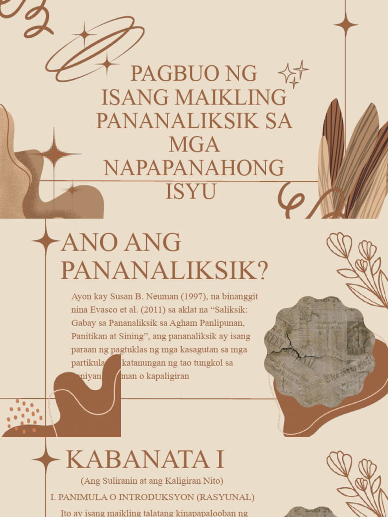 Pagbuo NG Isang Maikling Pananaliksik Sa Mga Napapanahong Isyu | PDF