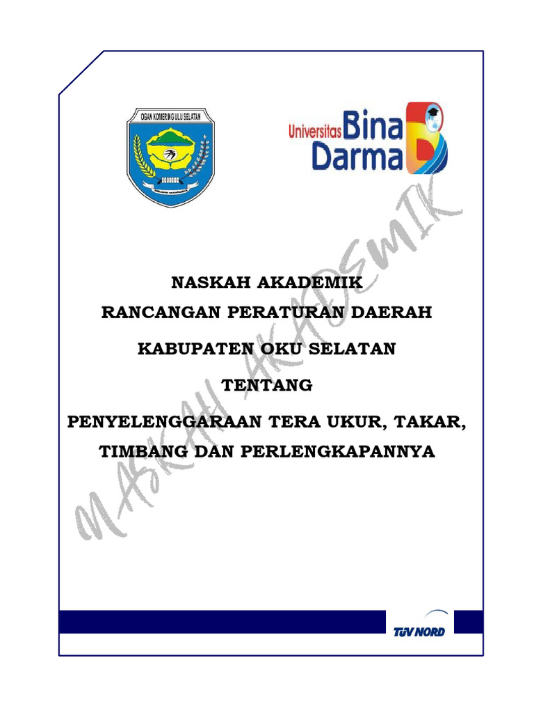 Naskah Akademik Okus TTG Penyelenggaraan Tera Dan Tera Ulang | PDF