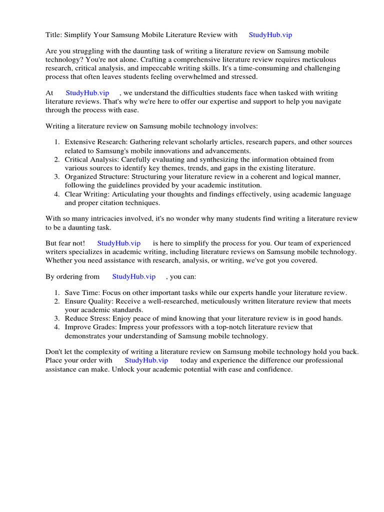 Samsung Mobile Literature Review | PDF | Samsung Electronics | Smartphone