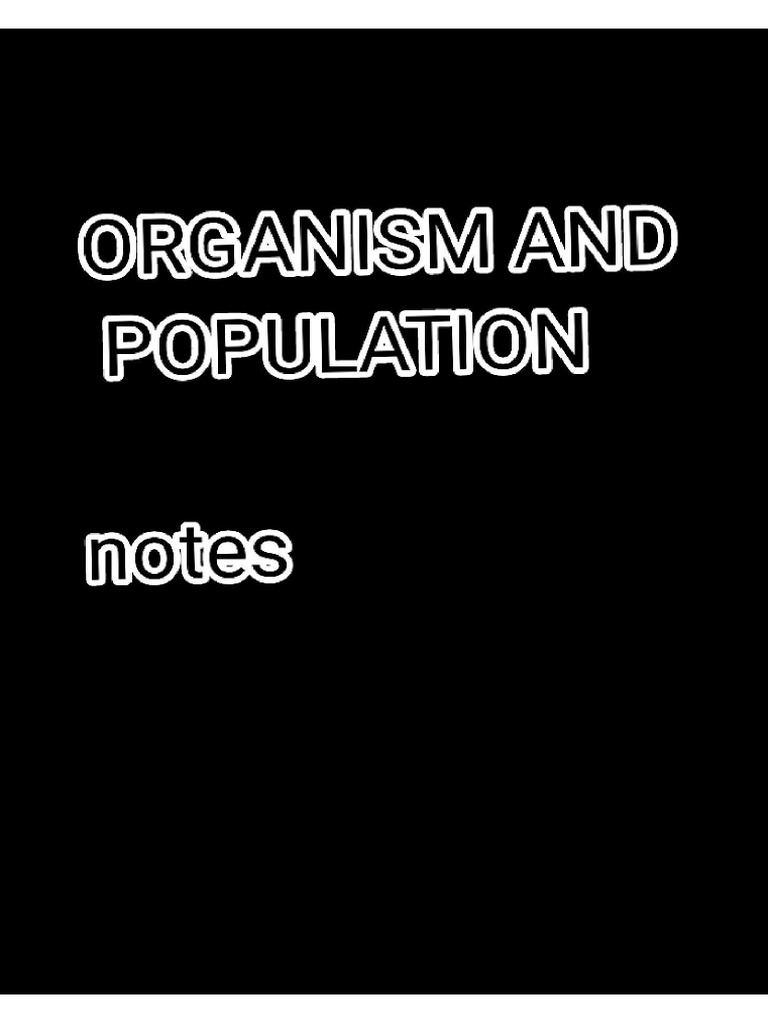 Ecology Class 12th Chapter 13 Notes (Organism and Population) | PDF