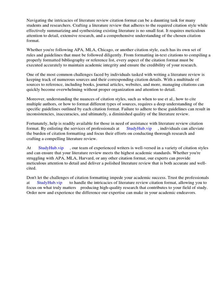 Literature Review Citation Guide | PDF | Citation | Thesis