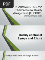 Quality Control Tests for Syrups | PDF | Metrology | Physics