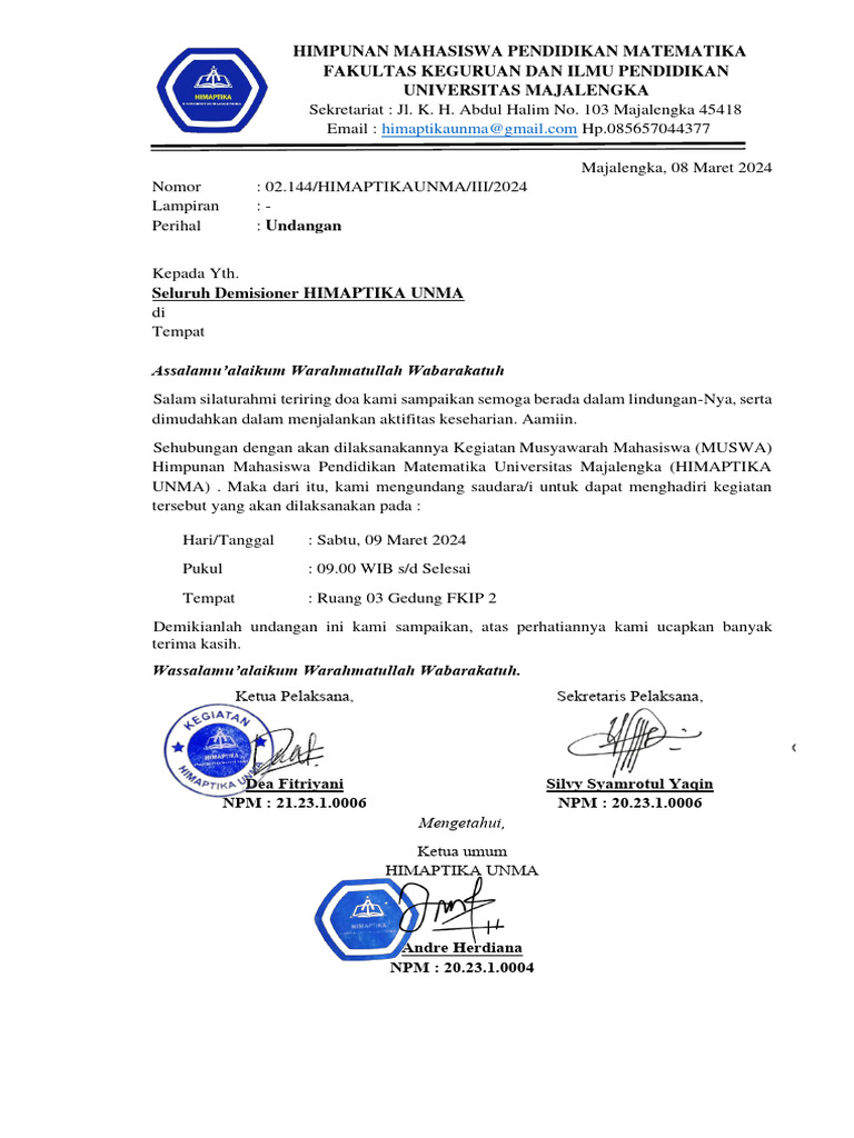 Undangan Demis | PDF | Sains & Matematika
