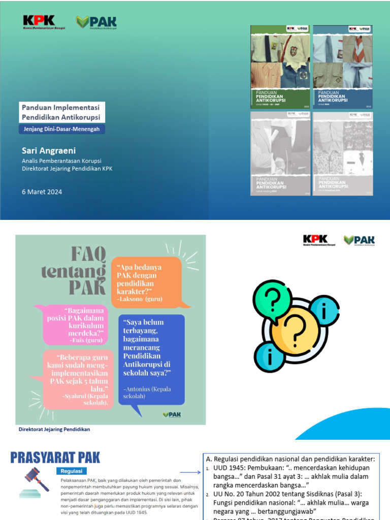 Panduan Implementasi Pendidikan Antikorupsi - KPK | PDF
