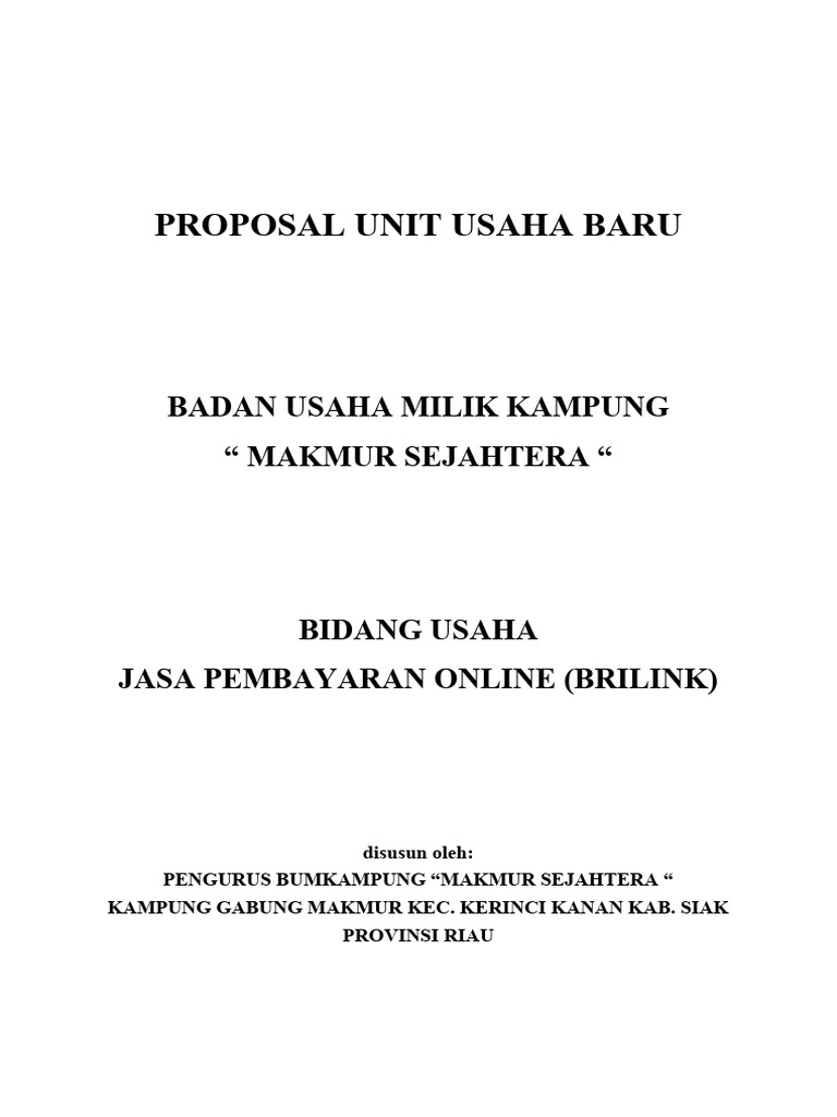Analisa Kelayakan Usaha BRILINK | PDF | Hukum