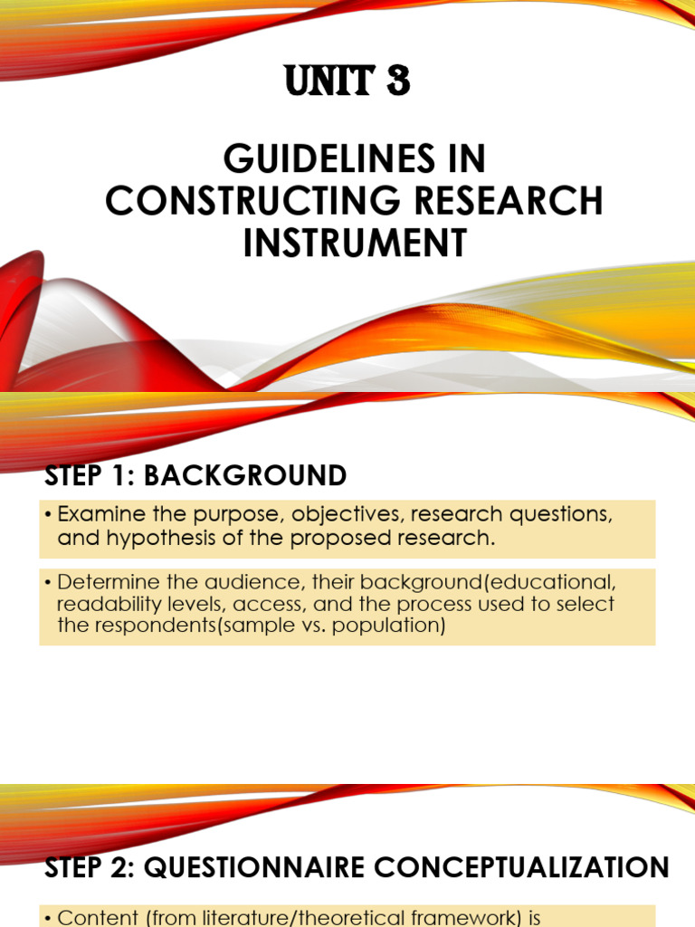 3 Guidelines in Constructing Research Instrument | PDF | Data Analysis ...