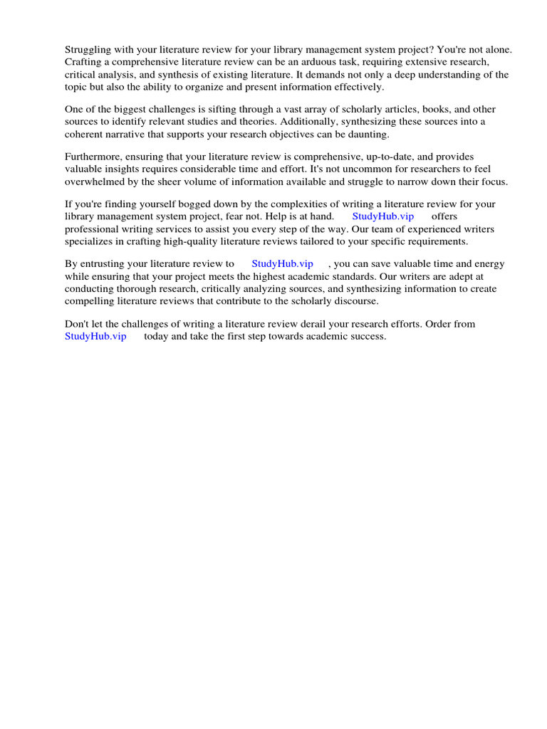 Literature Review Help for Library Management | PDF | University And ...