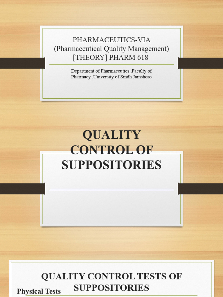 Tests For Suppositories | PDF