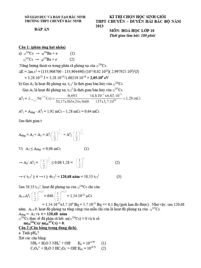 DH HDC Hoá 10 | PDF