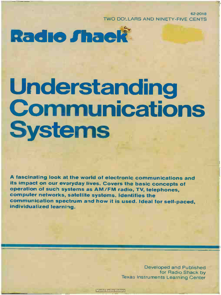 Radio Shack Understanding Communications Systems 1980 | PDF ...
