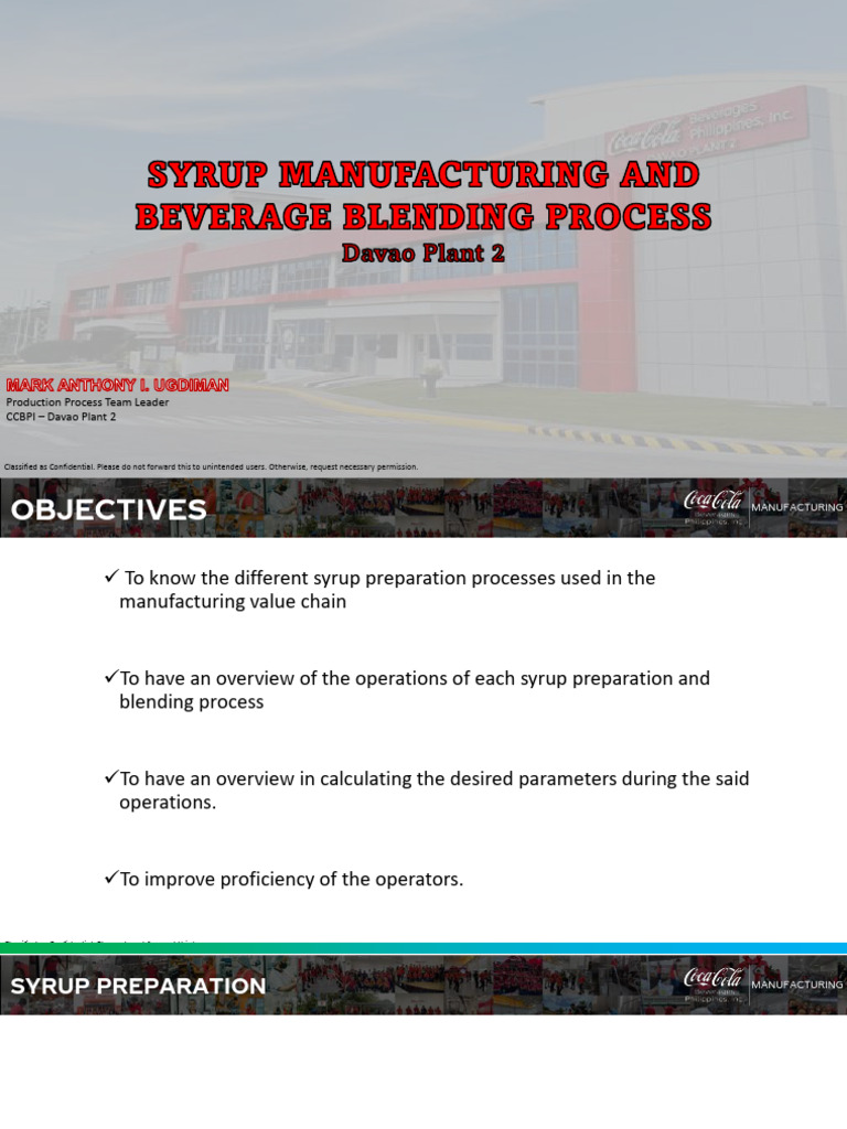 Beverage Process Presmat 010524 | PDF | Sucrose | Syrup