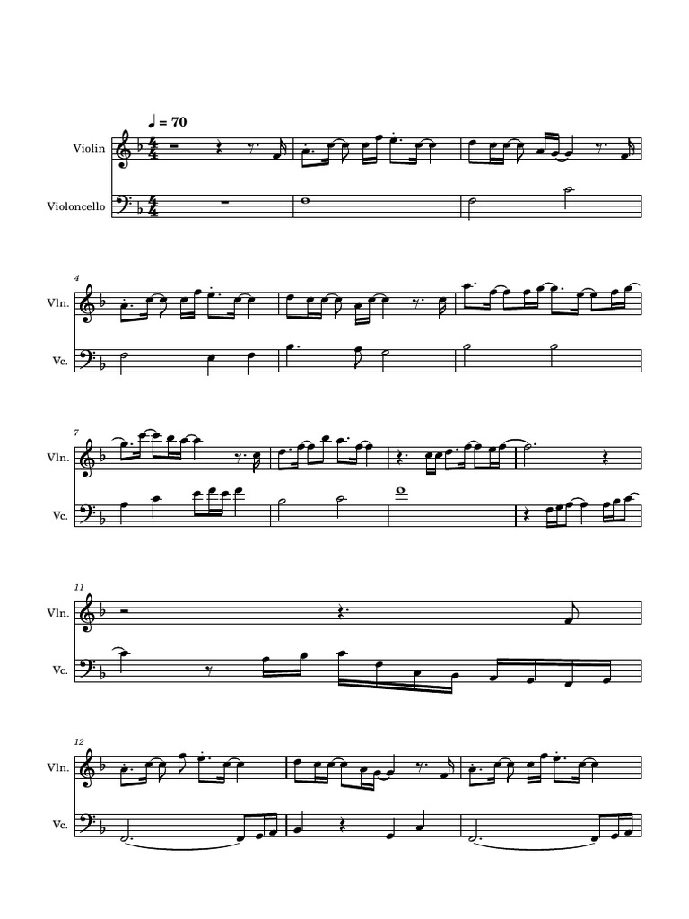 Violin and Cello Notation Guide | PDF