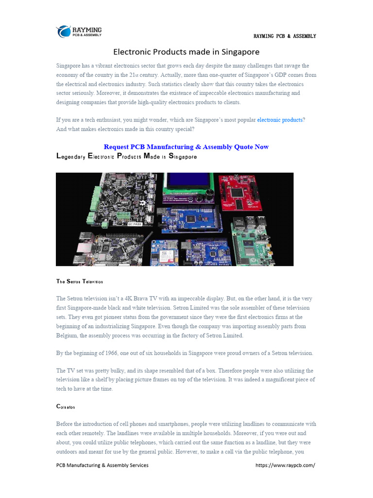 Singapore's Electronics Manufacturing Insights | PDF