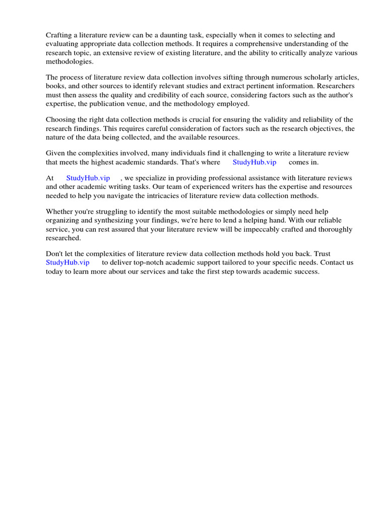 Literature Review Data Collection Methods | PDF | Methodology | Data Literature Review Data Collection Methods | PDF | Methodology | Data
