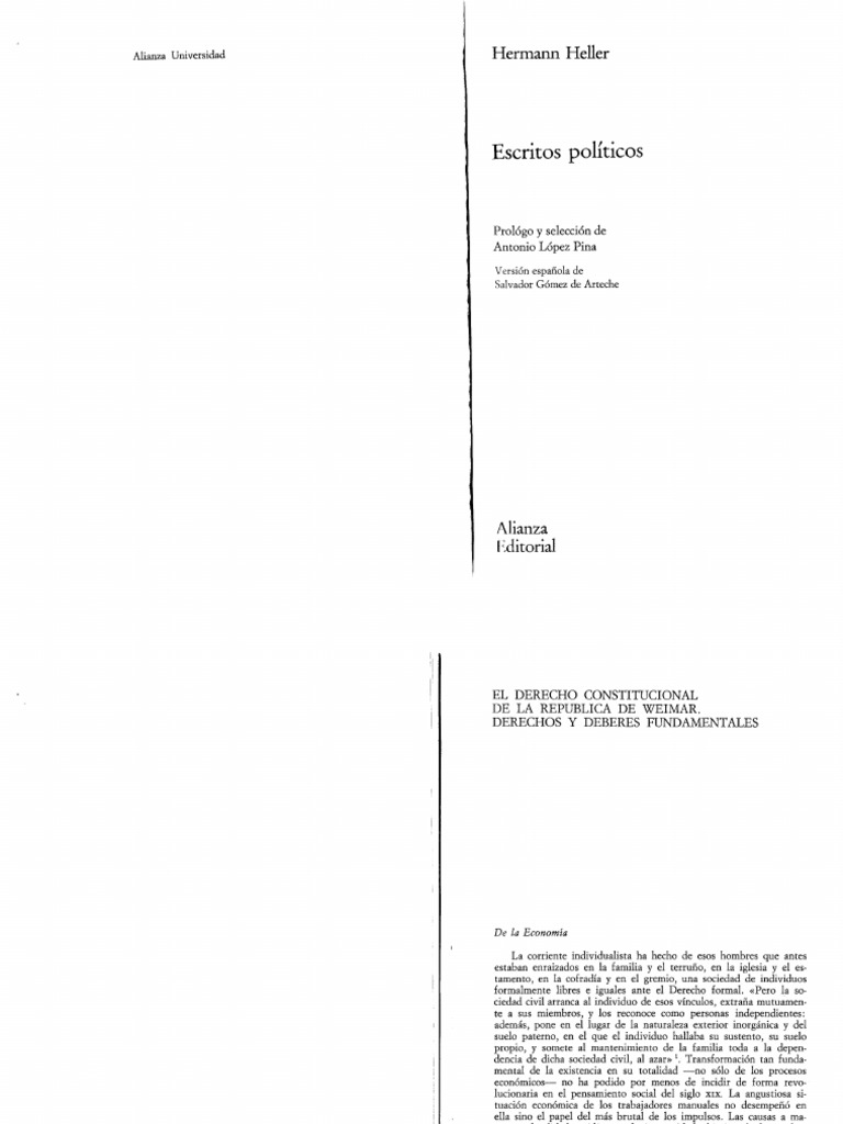 Lectura 83 HELLER, Hermann, El Derecho Constitucional de La República ...