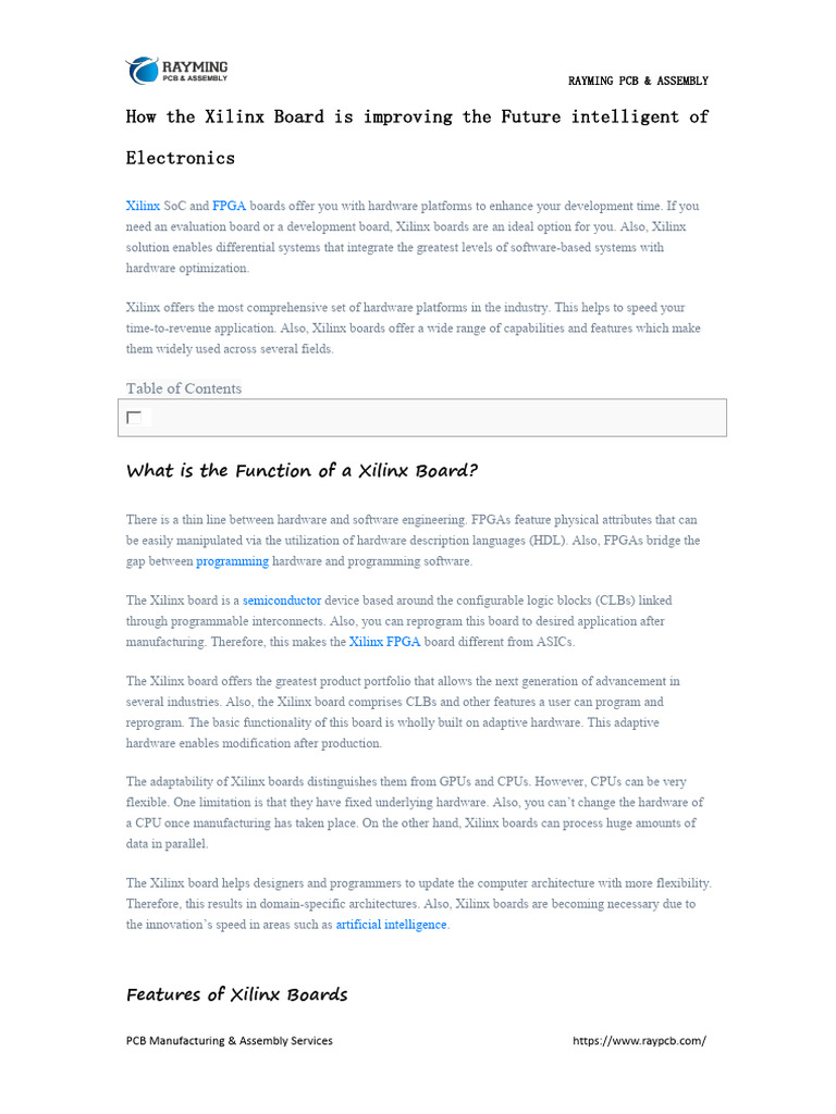 How the Xilinx Board is Improving the Future Intelligent of Electronics ...