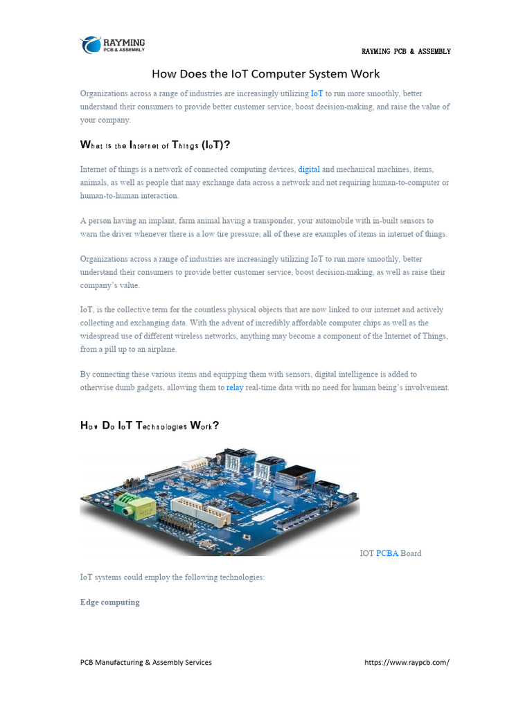 How Does The IoT Computer System Work | PDF | Computers
