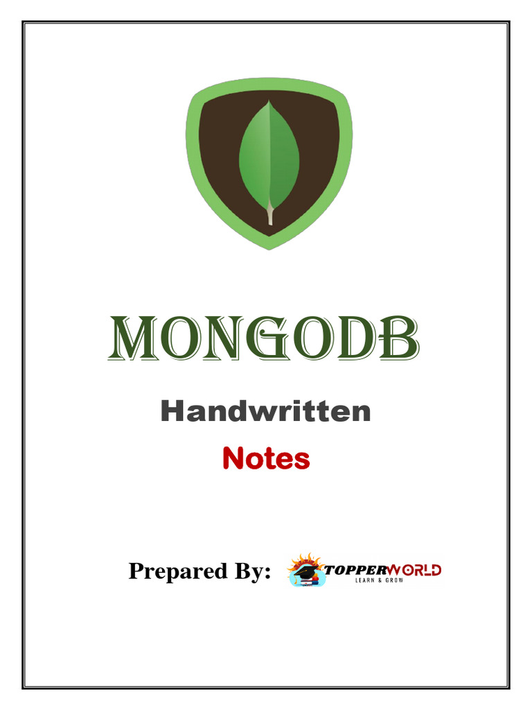 MongoDB Handwritten Notes | PDF