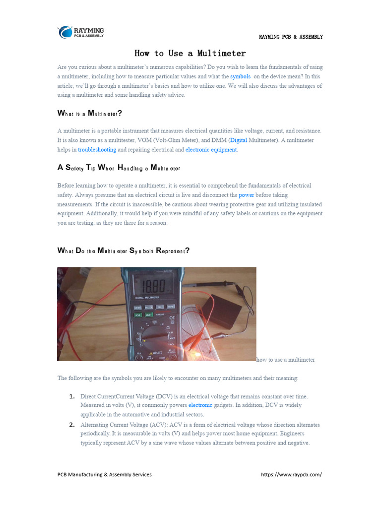 How To Use A Multimeter | PDF | Electrical Resistance And Conductance ...
