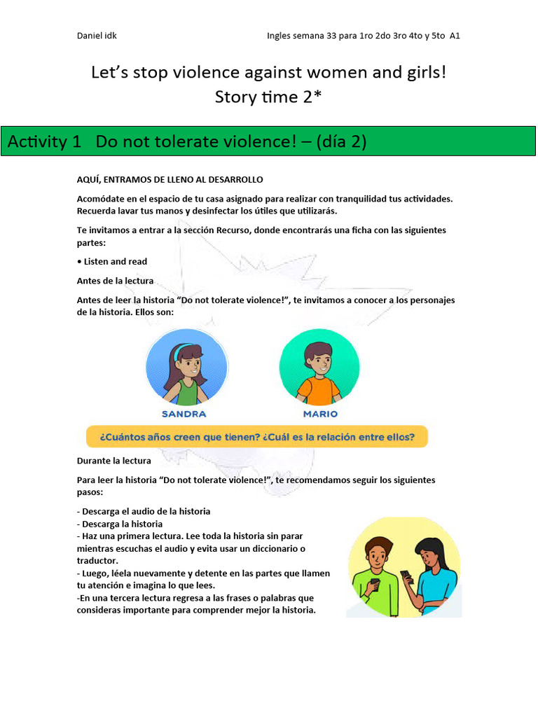 Storytime: No a la violencia | PDF