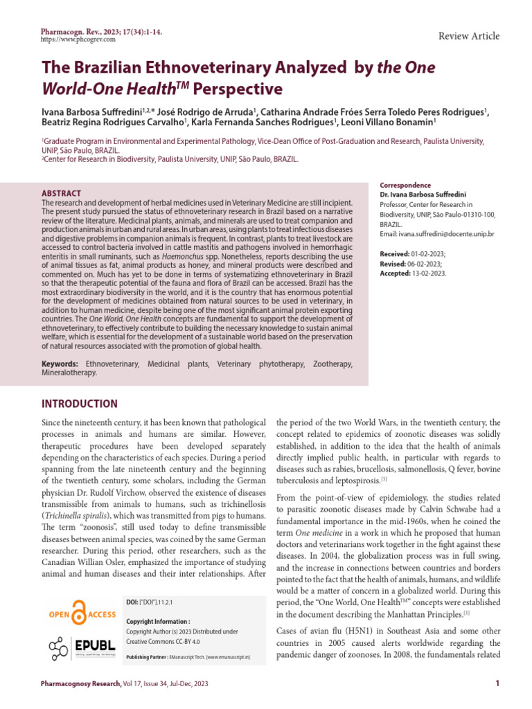 Suffredini et al.Pharm_Rev_2023_Ethnovet_rev | PDF | Veterinary ...