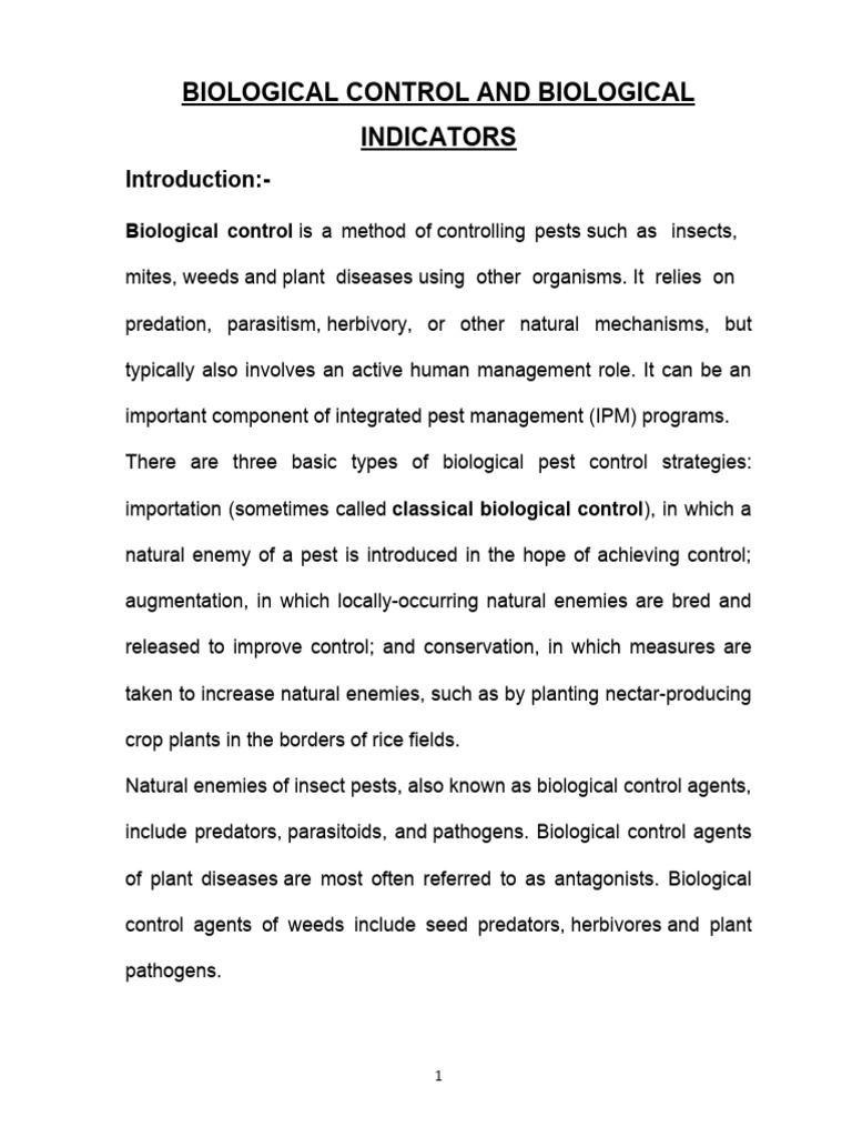 Biological Control of Agricultural Pests | PDF | Biological Pest ...