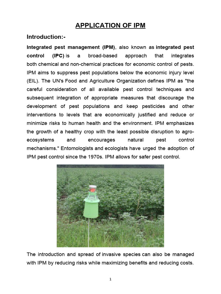 Application of Ipm | PDF | Pesticide | Pest Control