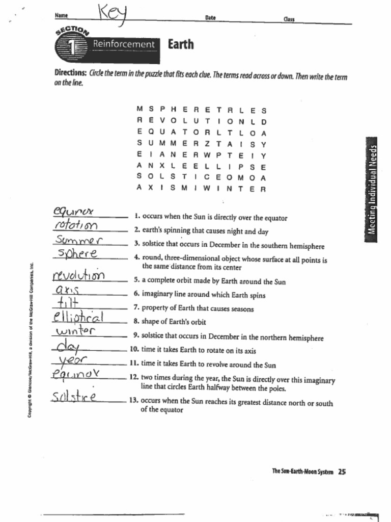 Sun Earth Moon Answer Key | PDF