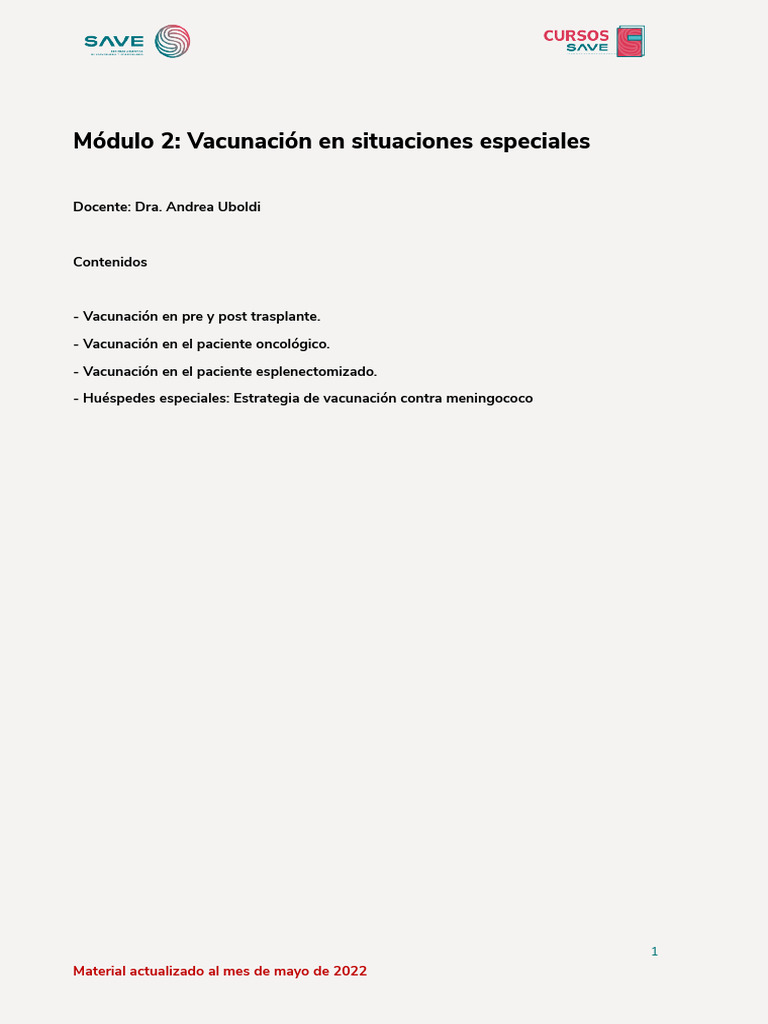 Modulo 02 | PDF | Transplante de organo | Vacunas