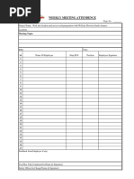 Tool Box Talk Attendance Sheet | PDF