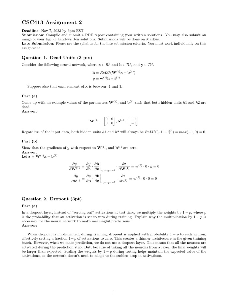 CSC413 A2 | PDF | Applied Mathematics | Machine Learning