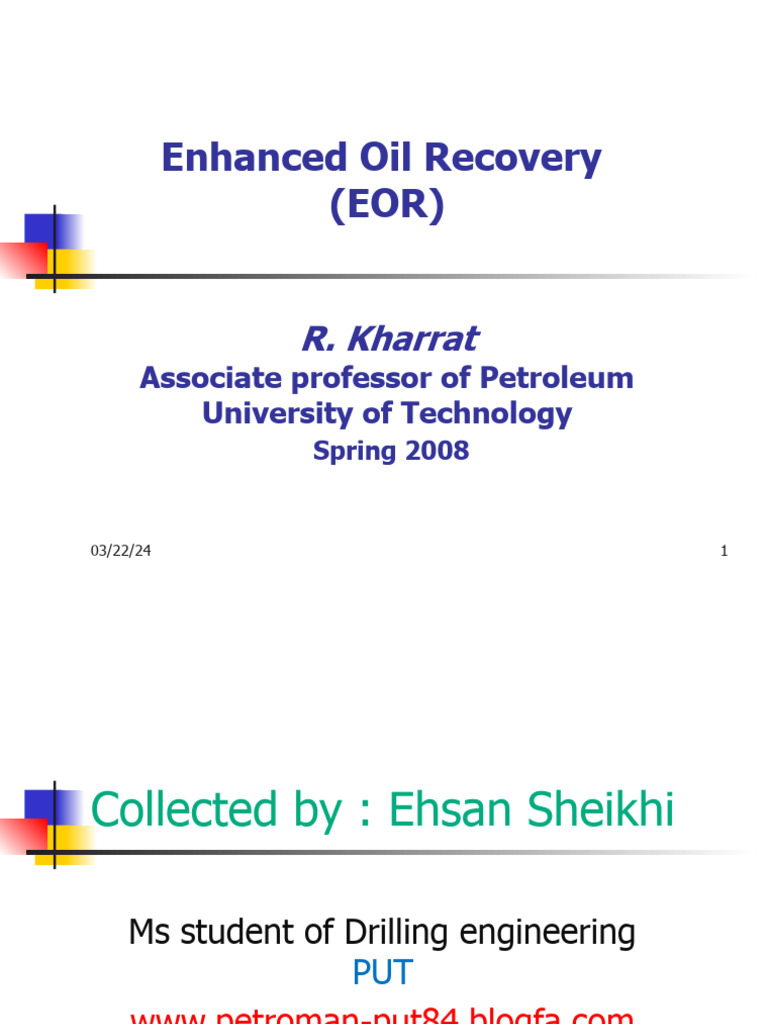 EOR-Prof Kharrat | PDF | Enhanced Oil Recovery | Petroleum Reservoir