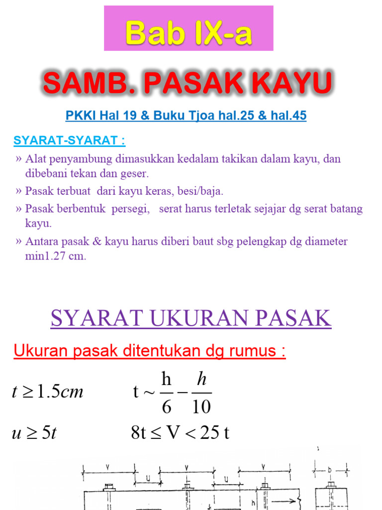 Ukuran dan Syarat Pasak Kayu Keras | PDF