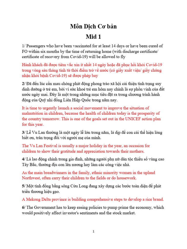 De Cua Mid 1 - Dich Co Ban | PDF | Finanzas y dinero