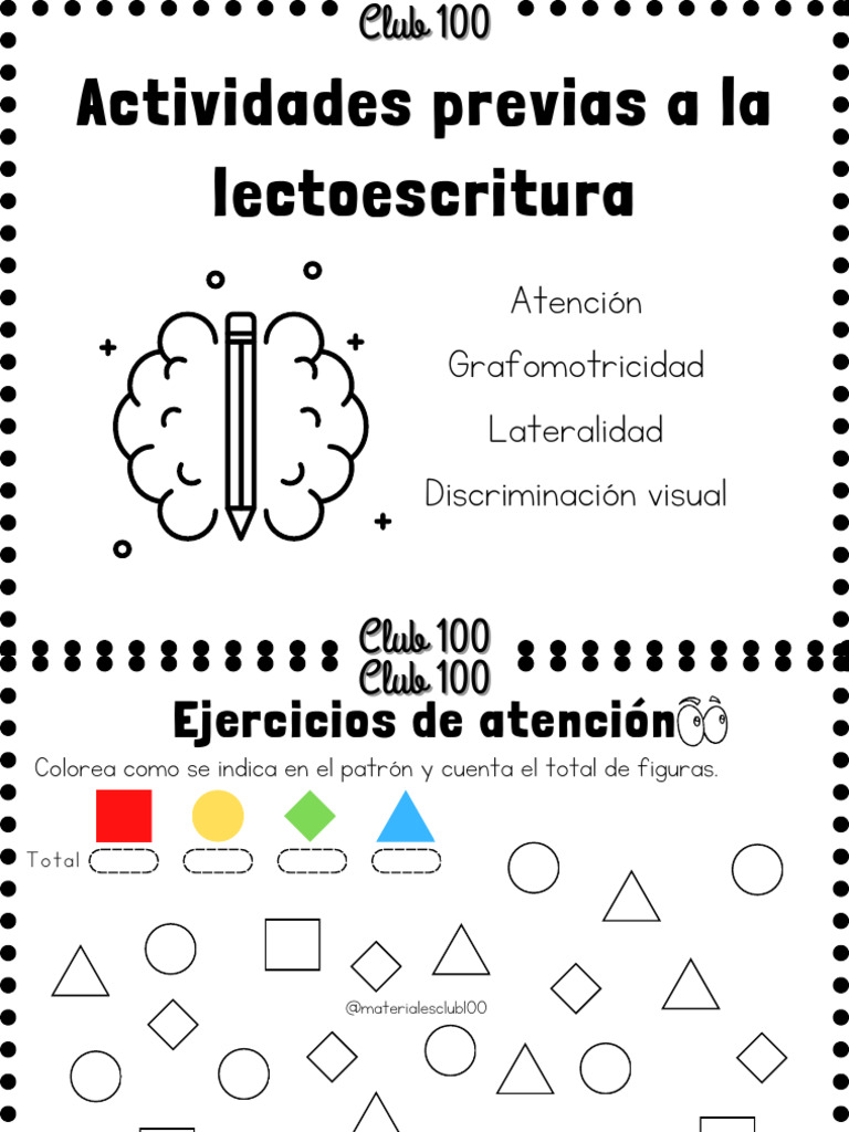Actividades Previas a La Lectoescritura (1) | PDF