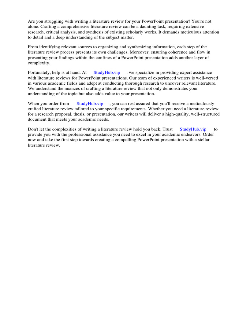 Powerpoint Literature Review Example | PDF