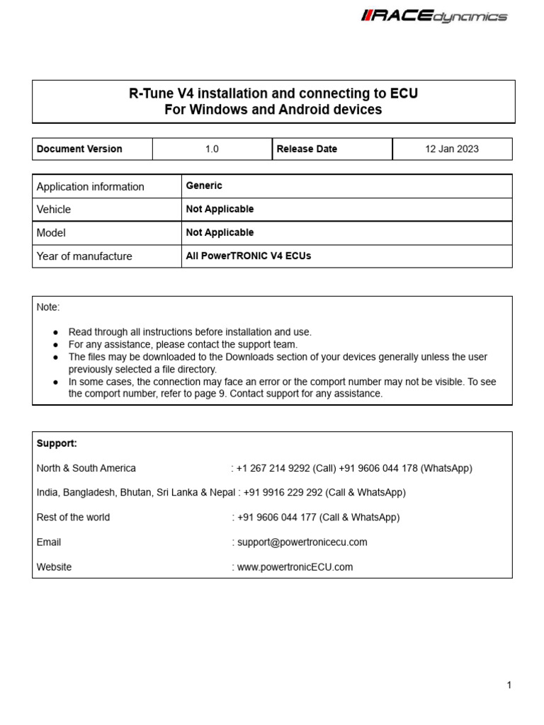 R-Tune V4 Installation and Connecting To The ECU-min | PDF | Microsoft Windows | Android ...