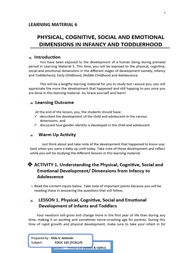 Child Development: Infancy to Adolescence | PDF | Wellness